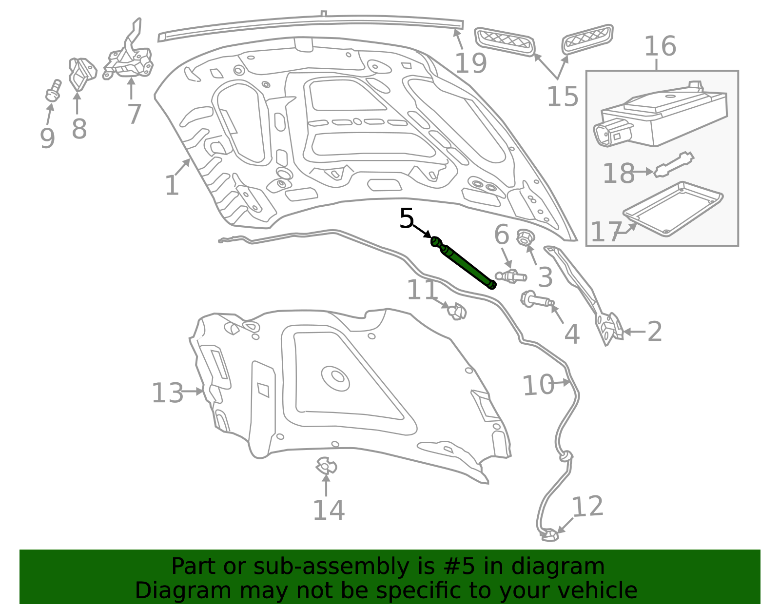 2009-2025 Mopar Support Cylinder 55372572AB | Mopar Parts Canada