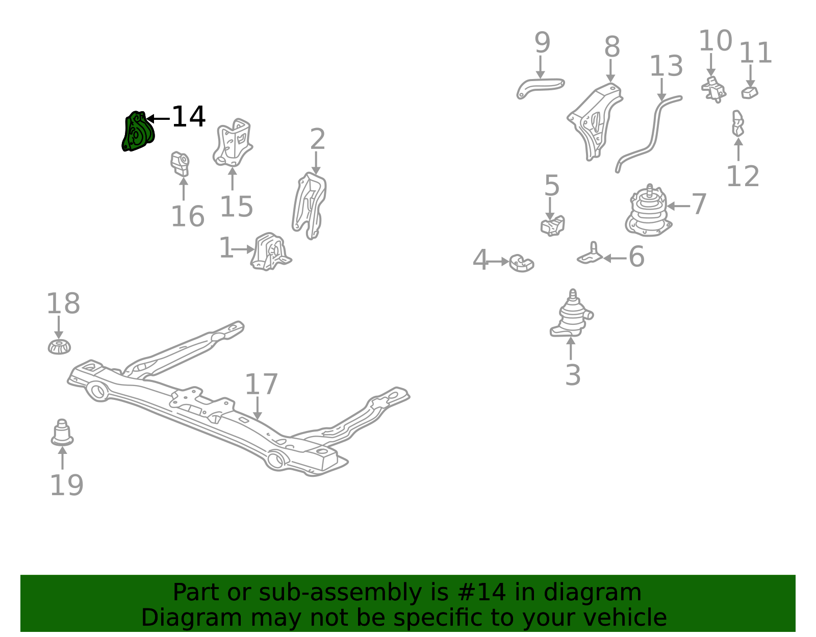 OEM 1998-2002 Honda Accord Trans Mount 50806-S0A-980 | Honda Automotive ...
