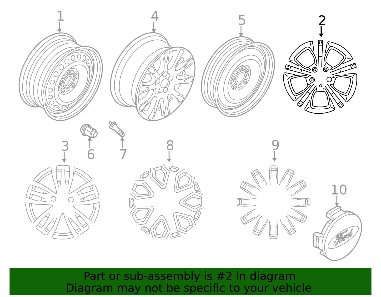 Wheel, Alloy CV6Z-1007-E | Awesome Parts Ford