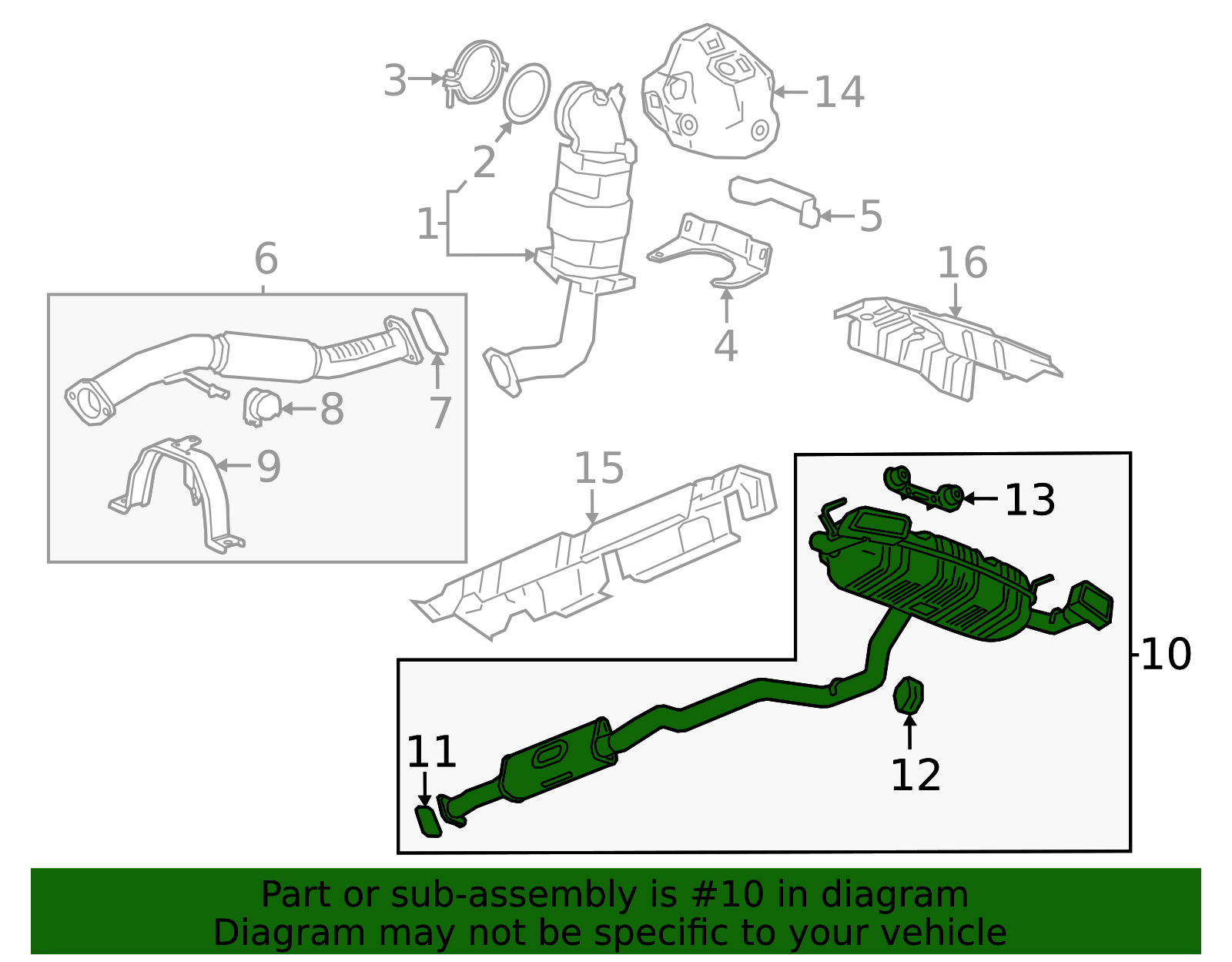 84805817 - Exhaust Muffler with Exhaust Pipe 2021-2023 Buick Envision ...