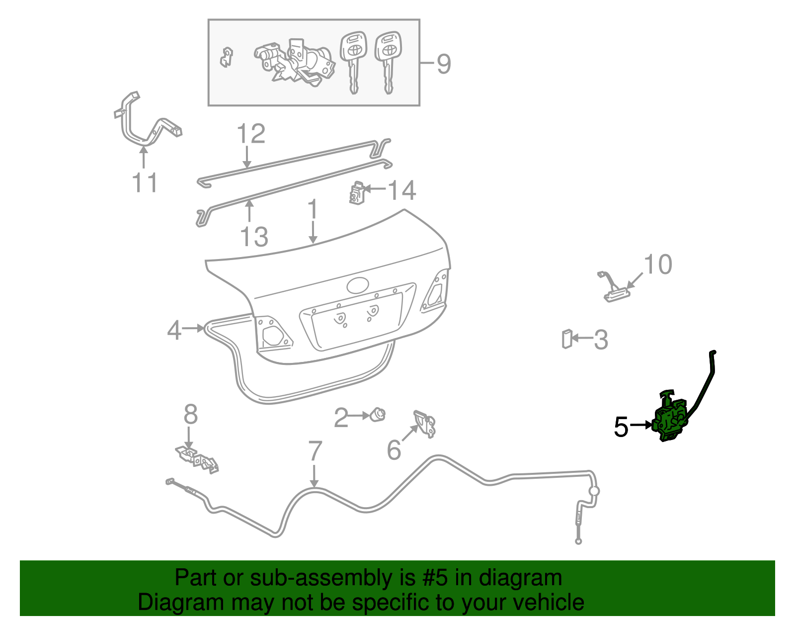 2009-2011 Toyota Corolla Lock Assembly 64610-12430 | Toyota Parts Center