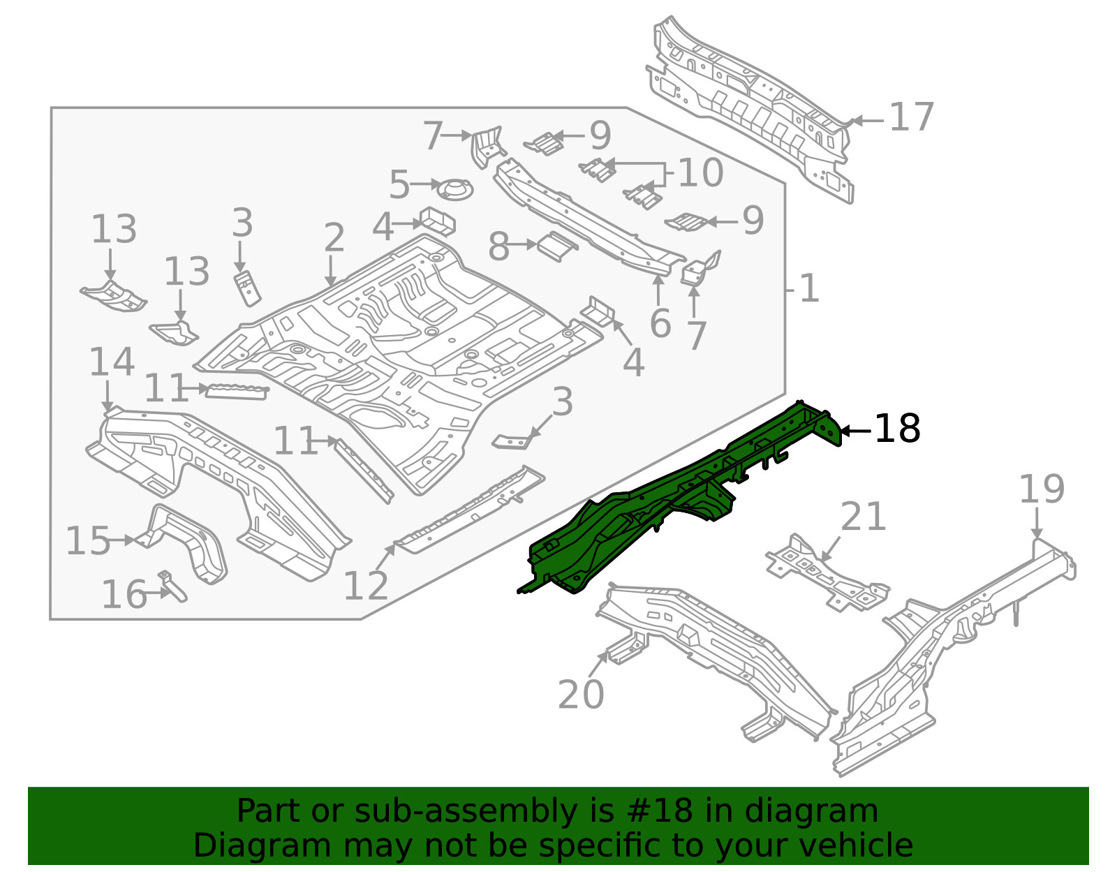 2021-2025 Kia Seltos Rear Rail Assembly 65720-Q5000 | QuirkParts