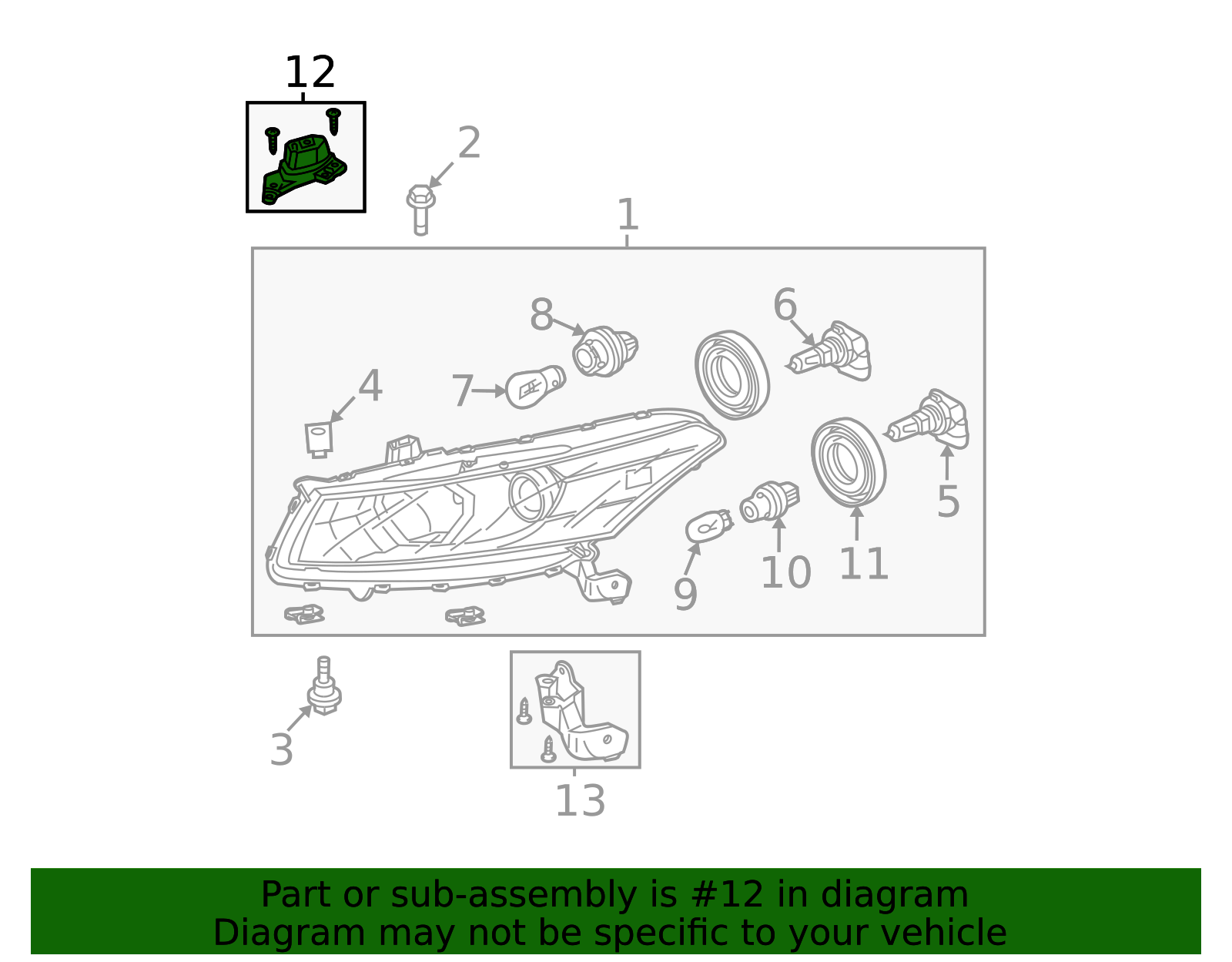 06100-TE0-A01 - 2008-2012 Honda Accord - Bracket Kit R Headlight ...
