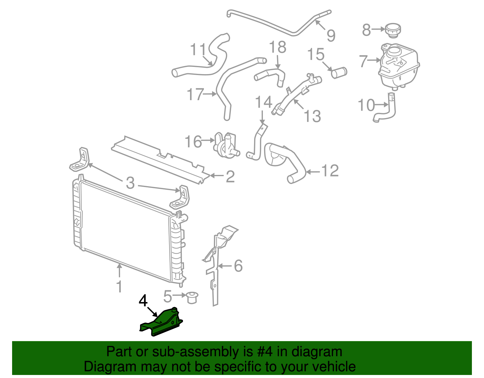 2004-2010 GM Driver Side Radiator Support Bracket 22660577 | Capital ...