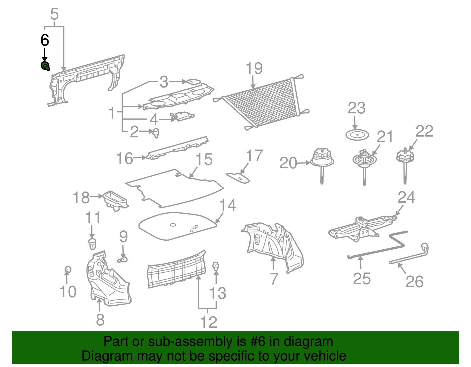 1998-2008 Toyota Partition Panel Clip 90467-06153 | Toyota Parts Center
