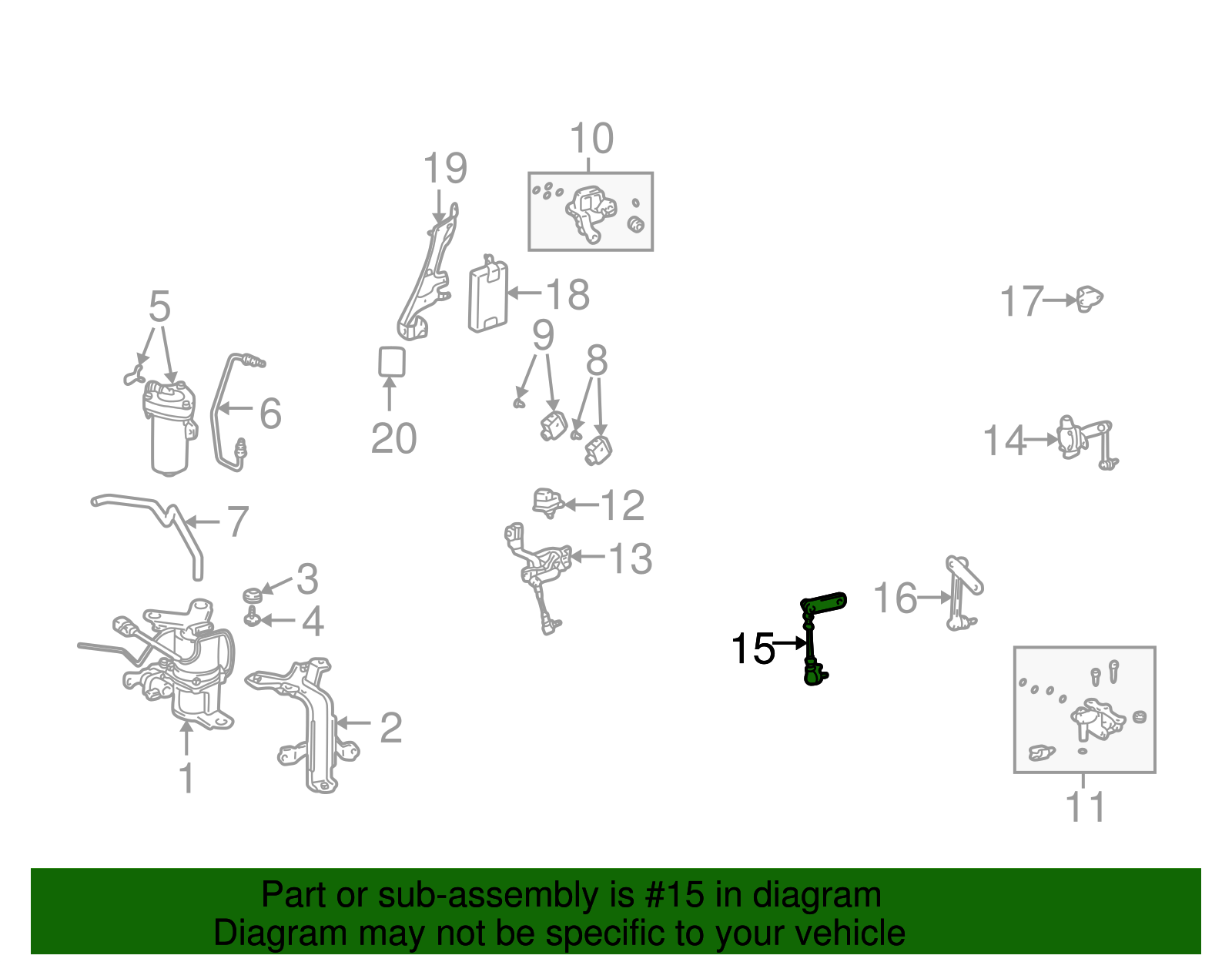 2001-2006 Lexus LS430 Height Sensor Link 48907-50050 | OEM Parts Online