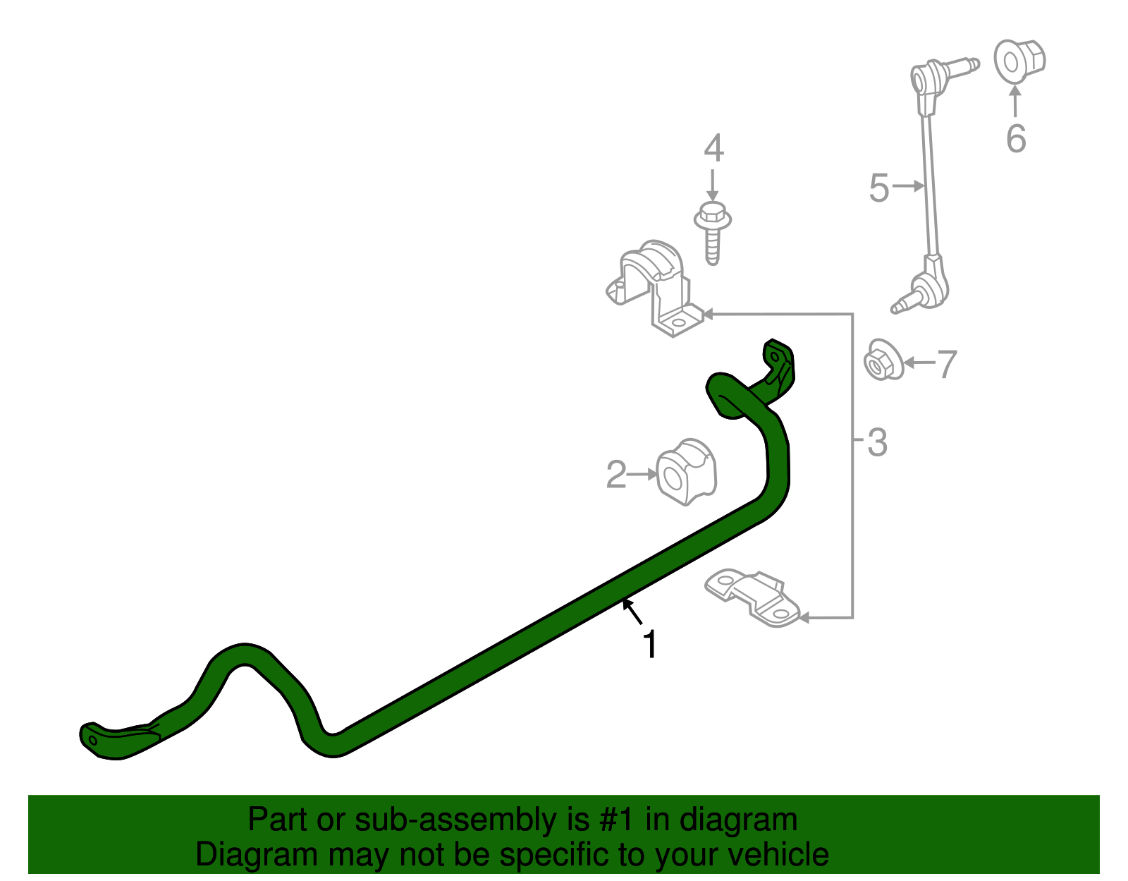 OEM Ford Stabilizer Bar For 2010-2019 Ford - Part No. AA8Z-5482-A ...