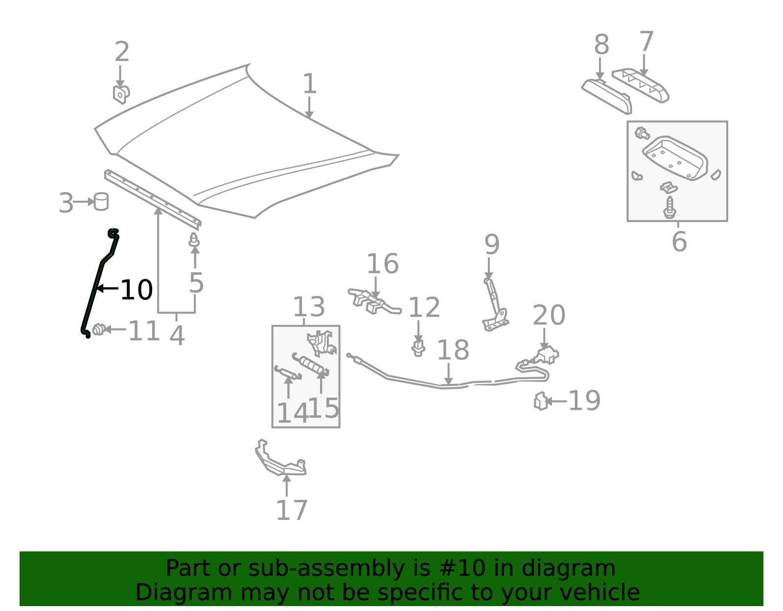 2005-2015 Toyota Tacoma Support Rod 53441-04060 | MotorMotor