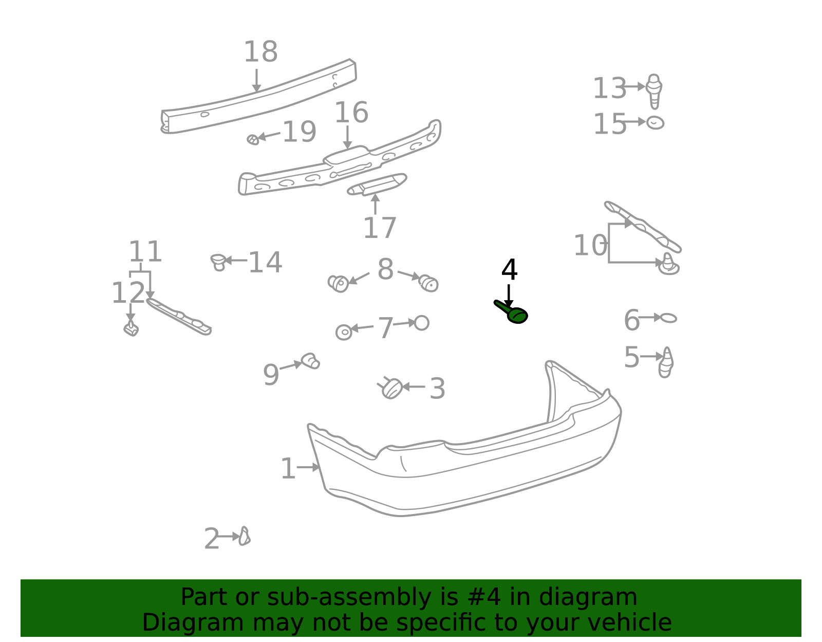 Genuine Toyota Bumper Cover Bolt part# 52791-12040 for 2002-2008 Toyota ...