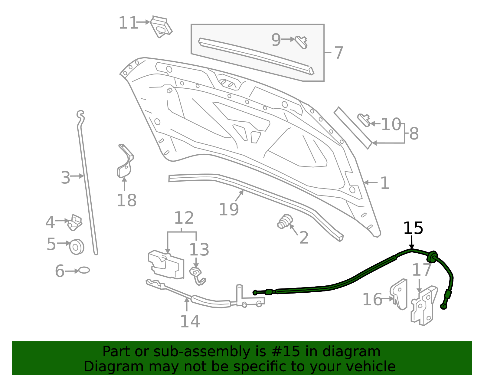2GJ-823-535-B - High-Quality Hood Release Cable for 2022-2024 ...