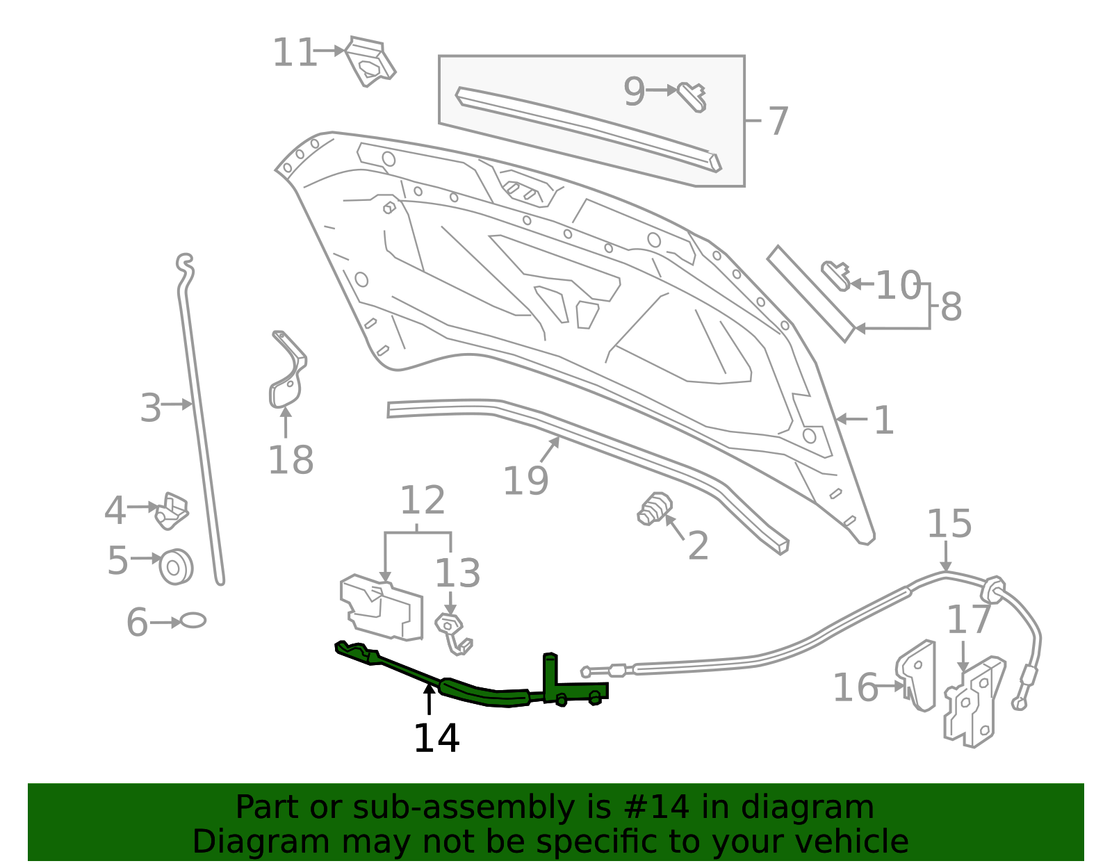 2GJ-823-531-D - High-Quality Hood Release Cable for 2022-2025 ...