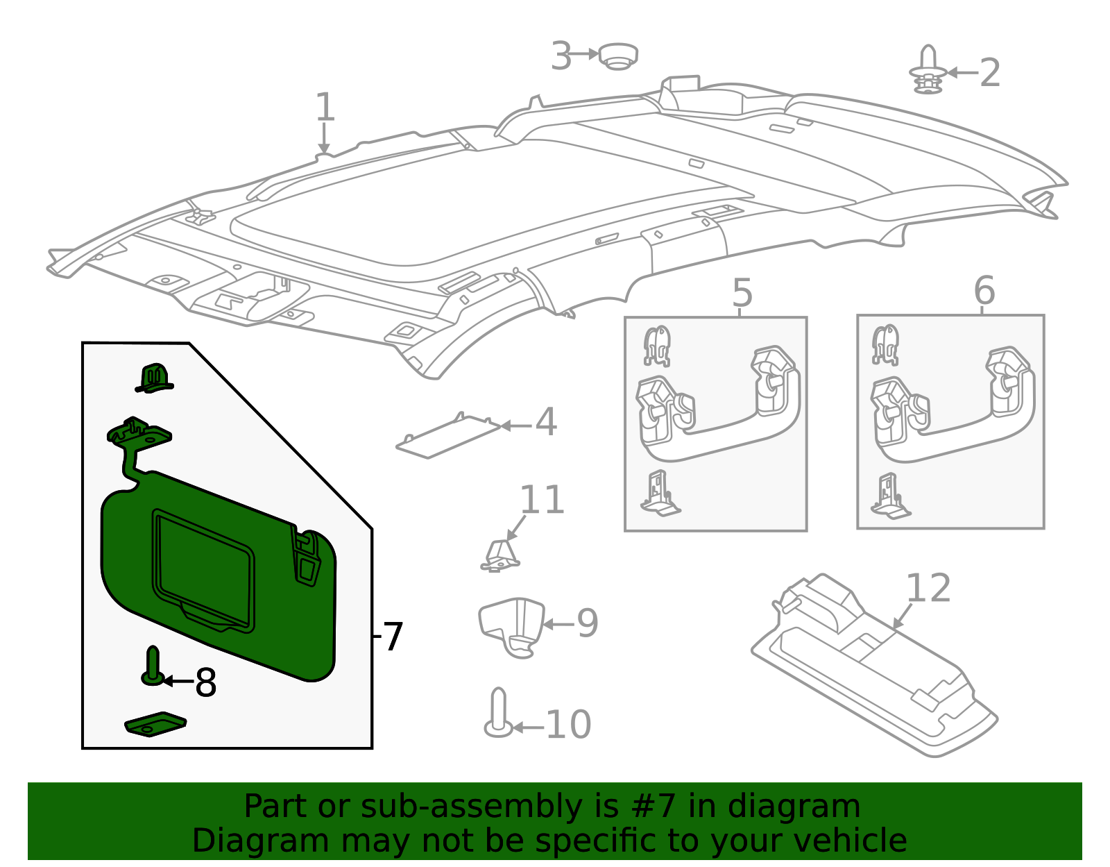 2020-2024 Lincoln Aviator | Visor | LC5Z-7804104-BD | Walls' Ford Parts