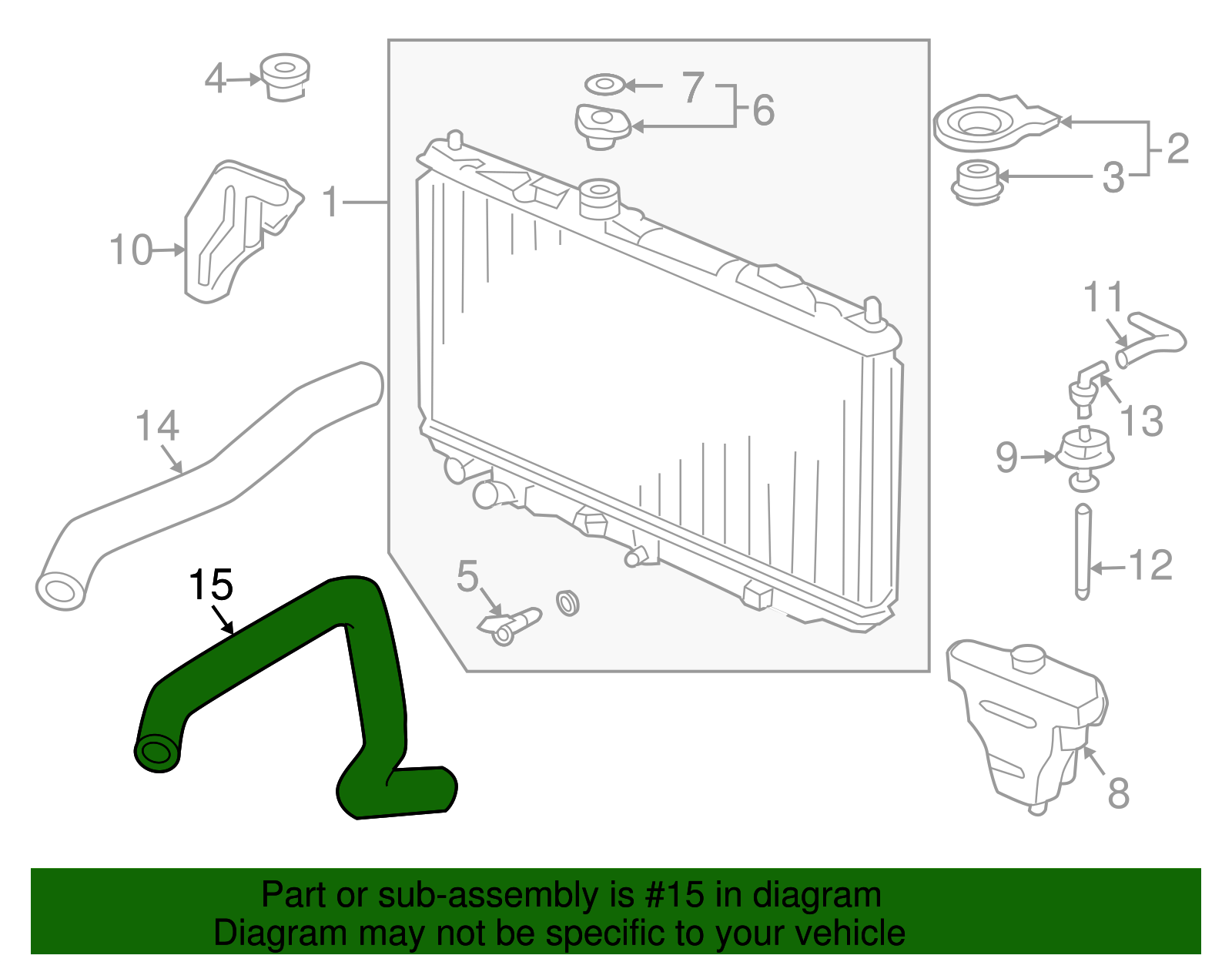 19502-RCA-A00 - Lower Hose 2003-2007 Honda Accord | Honda Parts Online
