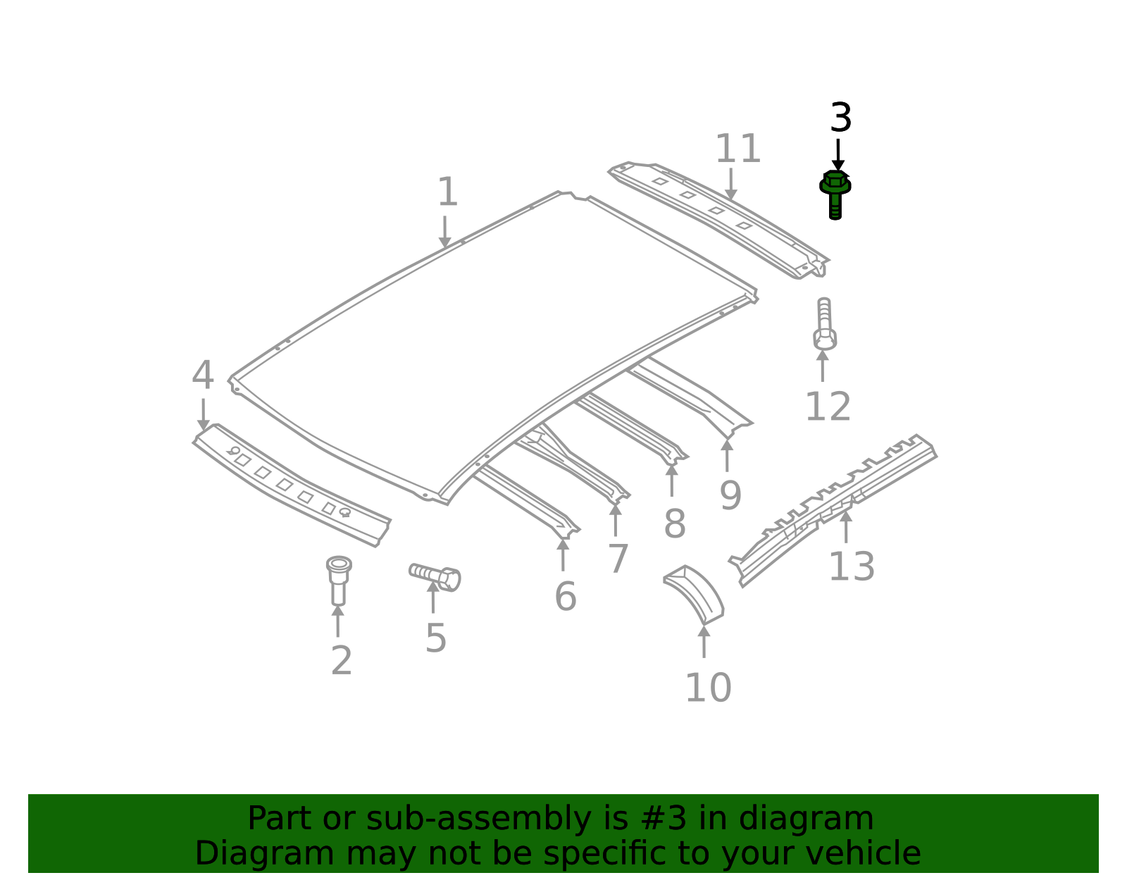 01121-04221 - Roof Panel Bolt 2008-2015 Nissan | Official Nissan Parts ...