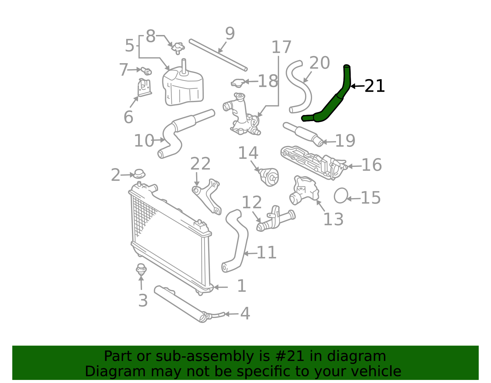 2003-2008 Toyota Engine Coolant Hose 16267-20040 | Toyota Parts Center
