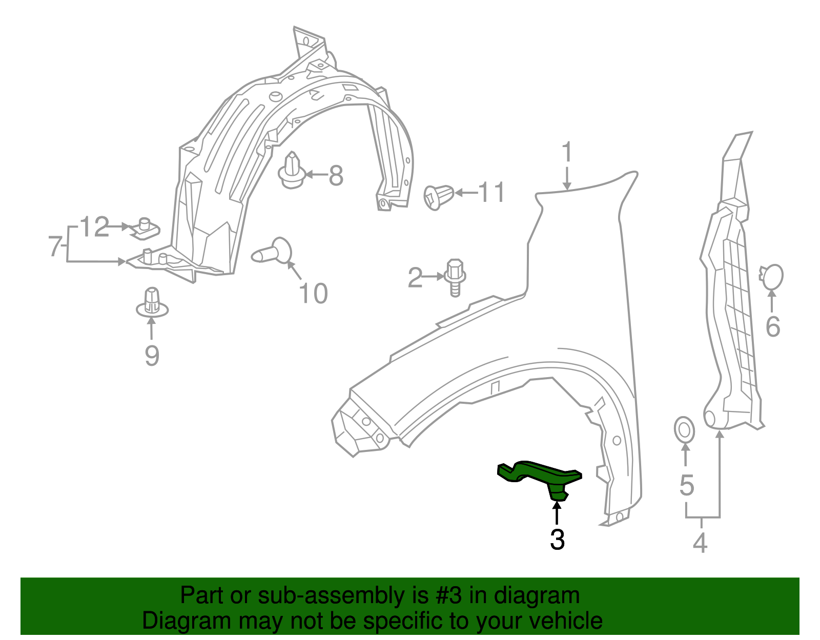 60215-T7W-A00ZZ - Fender Mtg Bkt 2016-2018 Honda HR-V | Honda Parts Online
