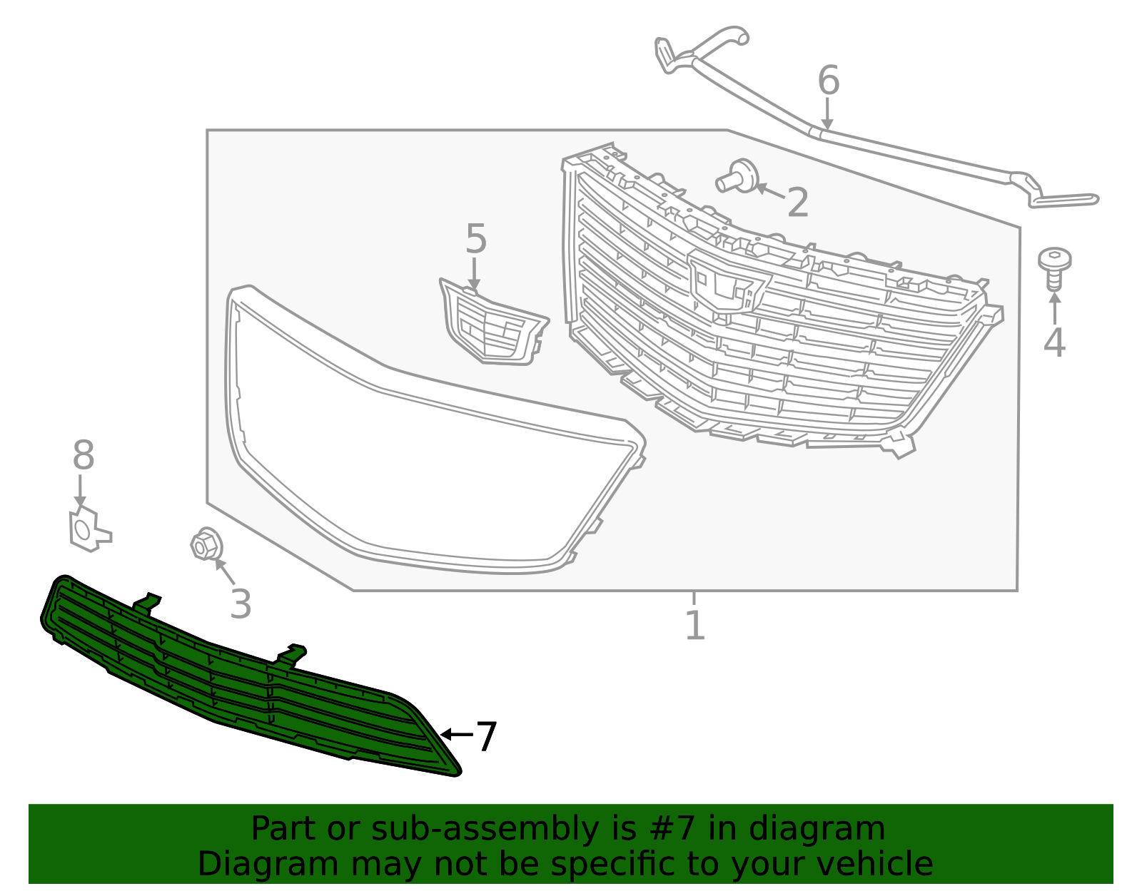 2017-2019 Cadillac XT5 Black Front Lower Grille 84107965 | Applegate ...