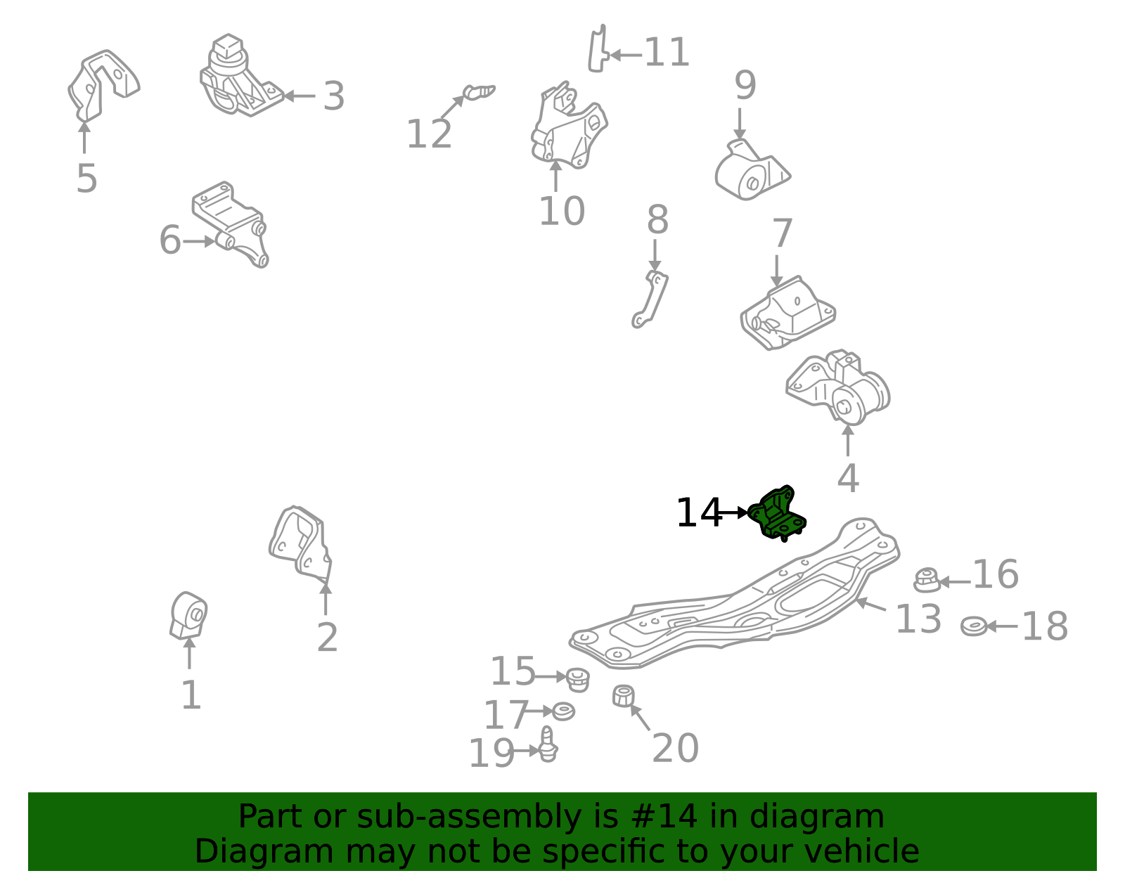 1993-2002 Mazda | Engine Cross-Member Mount | GA2E-39-100A | OEM ...
