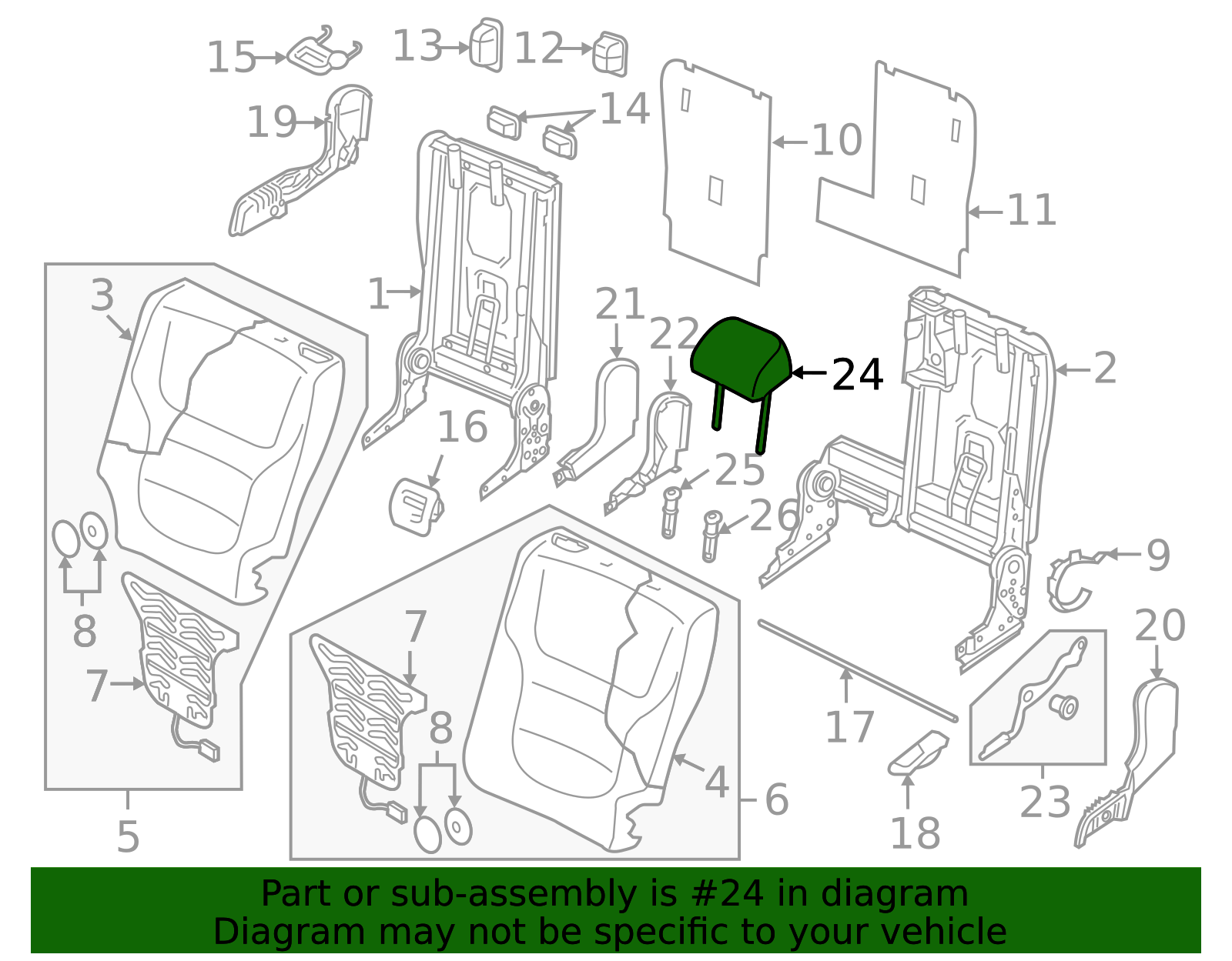 2011-2017 Volkswagen Touareg Headrest 7P6-885-901-K-VAQ | VW Direct ...