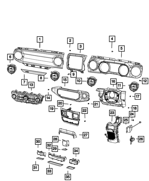 Instrument Panel for 2022 Jeep Wrangler | Mopar Wholesale Parts