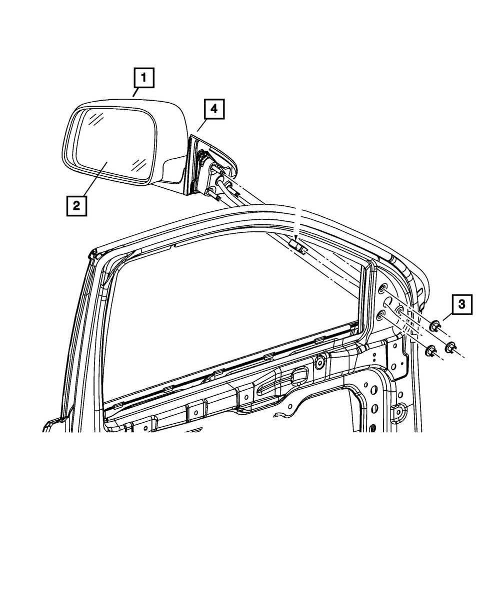 2016-2021 Dodge Durango Outside Rear-View Mirror, Right 5VN58JWDAF ...