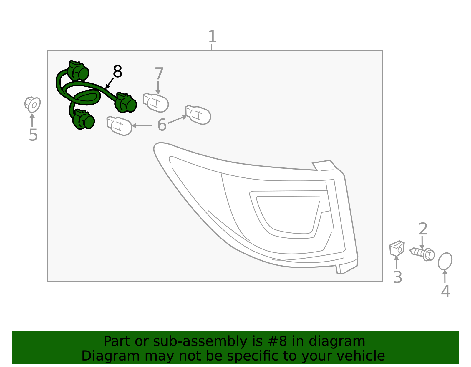 2013-2017 Chevrolet Traverse Tail Lamp Wiring Harness 22862122 GM ...