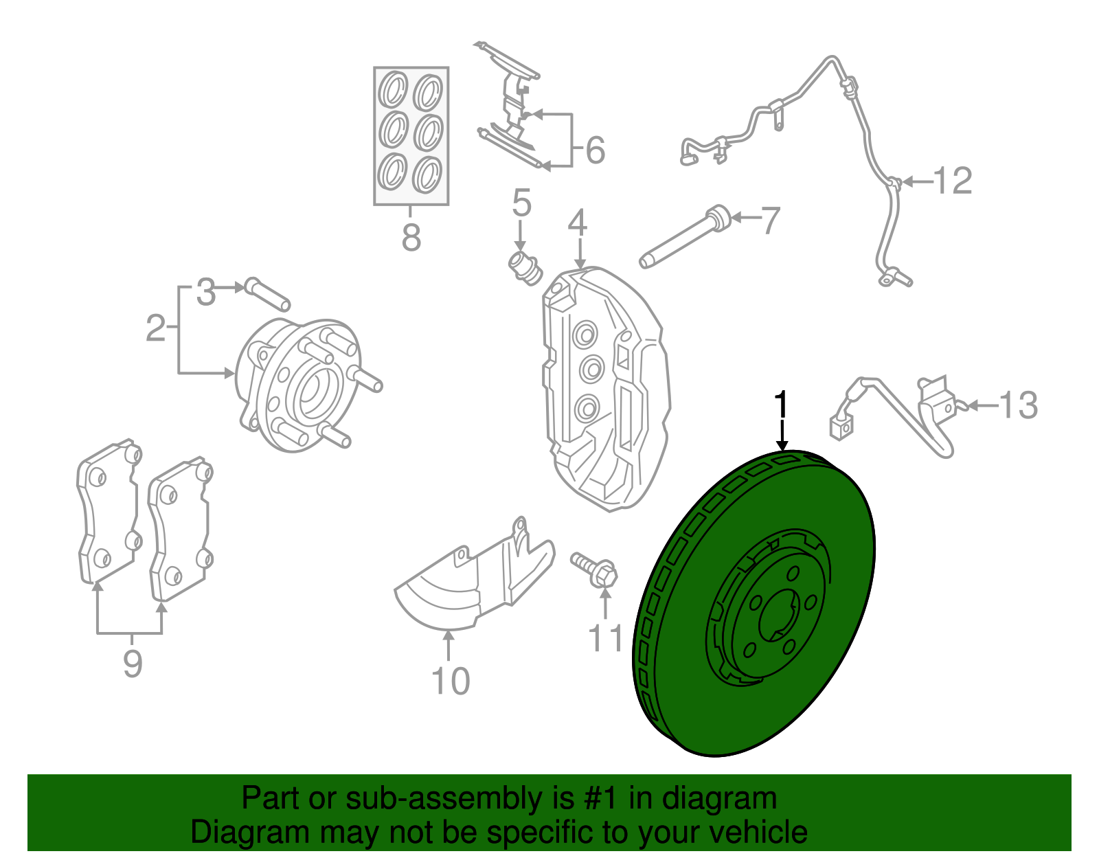 BRRF-424 - Rotor Assembly - Brake 2020-2022 Ford Mustang | Big 3 Auto Parts
