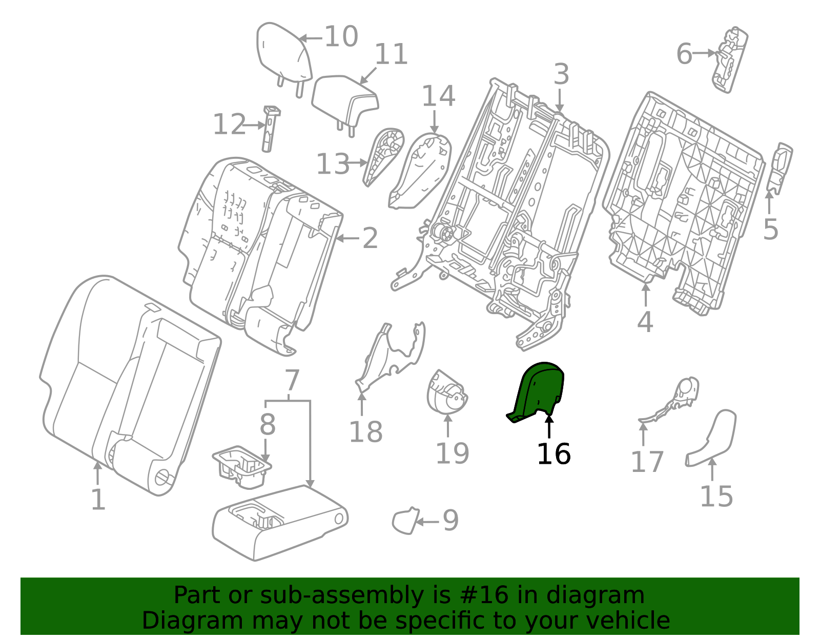 Toyota Seat Hinge Cover - Inner Pivot Trim - Part #79951-60110-C0 ...