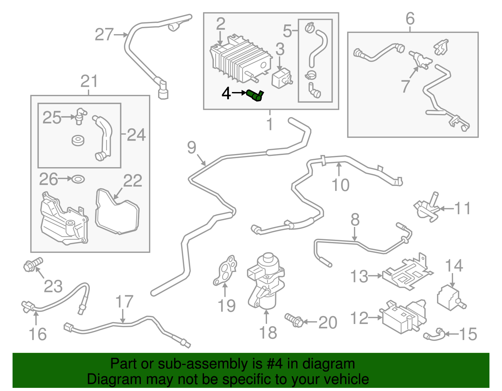2011-2018 Ford Evaporative Emissions System Line Adapter AU5Z-9E629-A ...