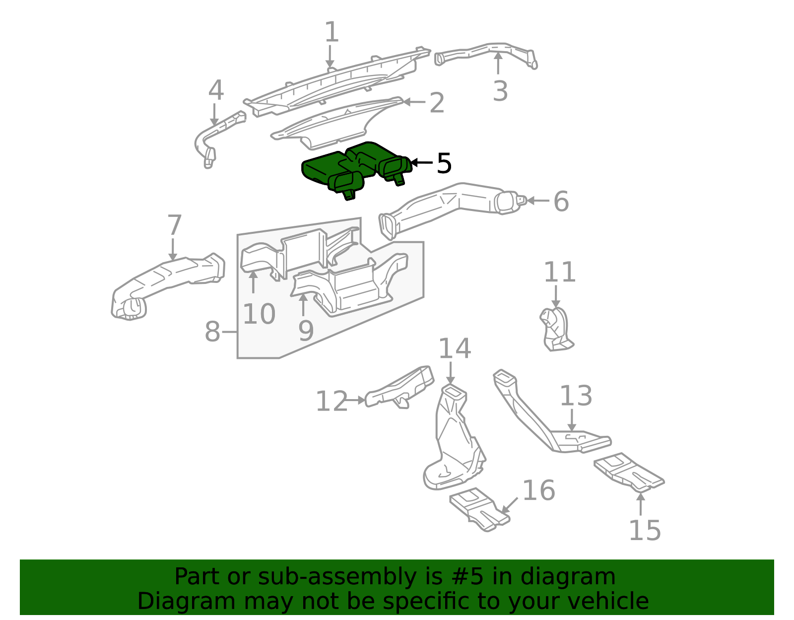 2007-2014 Toyota FJ Cruiser Outlet Duct 55845-35030 | MotorMotor