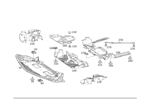 Engine Compartment Panelling, Gasoline Vehicles for 2006 Mercedes-Benz ...