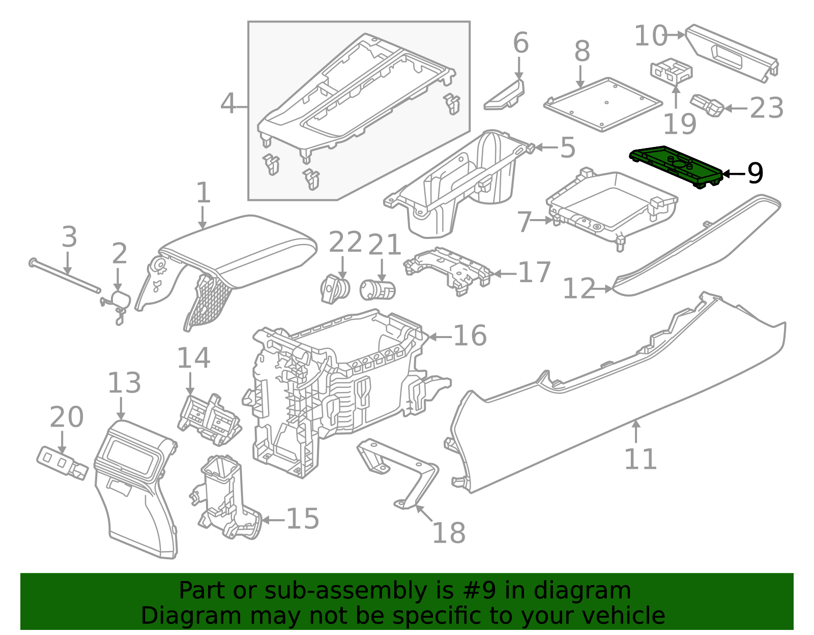 83421-30A-A01ZA - Console Tray 2023-2025 Honda Accord | Honda Parts Online