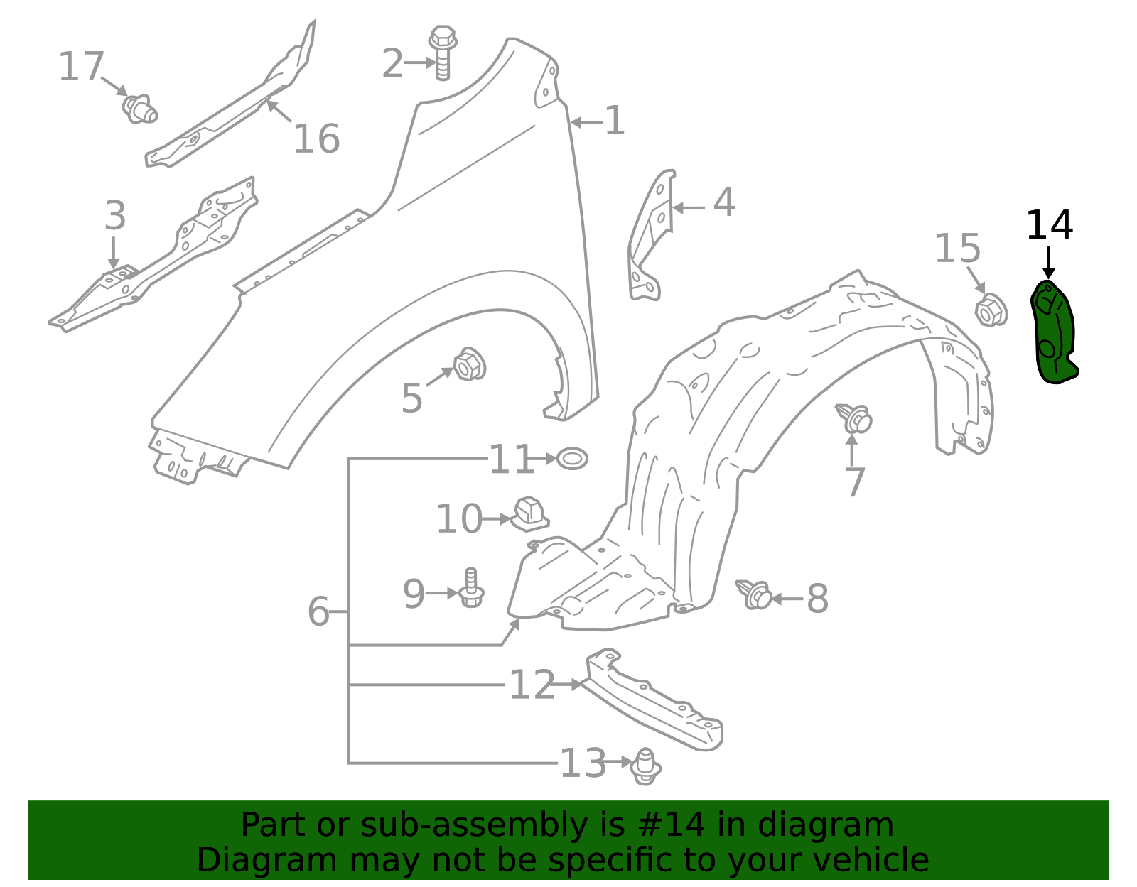2014-2018 Subaru Forester Bracket 59123SG040 | Subaru Parts Guys