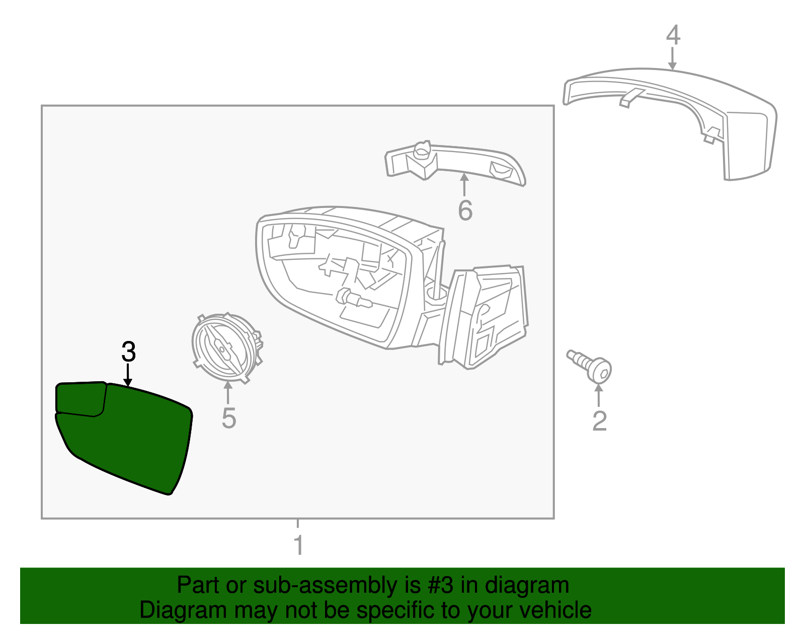 2012-2018 Ford Focus | Mirror Glass | F1EZ-17K707-A | Walls' Ford Parts