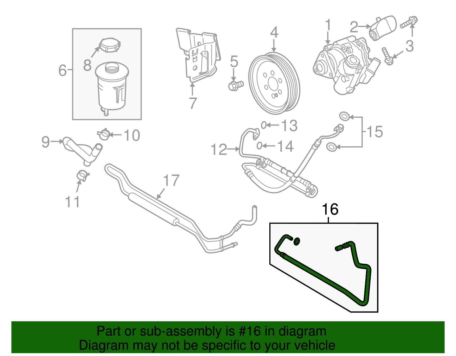LR057262 - Power Steering Return Hose - 2005-2016 Land-Rover | Land ...