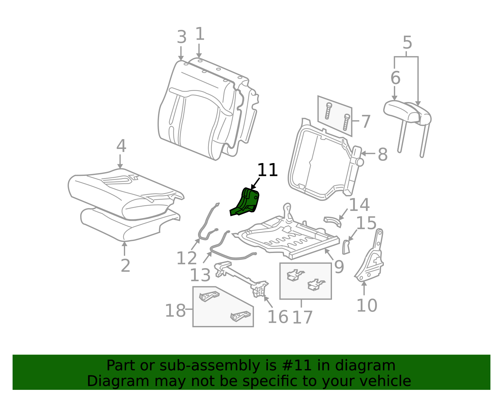88977023 - 2005-2009 Hummer H2 - Ebony 3rd Row Passenger Side Seat Back ...