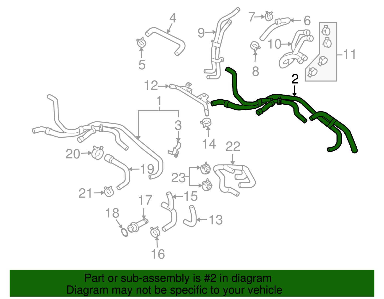 7L0-121-156-F - Water Hose Assembly 2007-2010 Audi Q7 | Audi OEM Parts