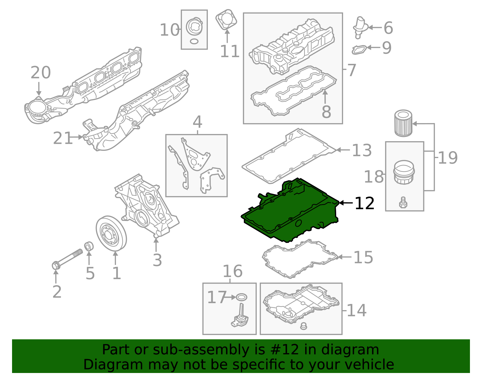 11-13-8-643-438 - Engine Oil Pan - 2014-2025 BMW | BMW Parts Exchange