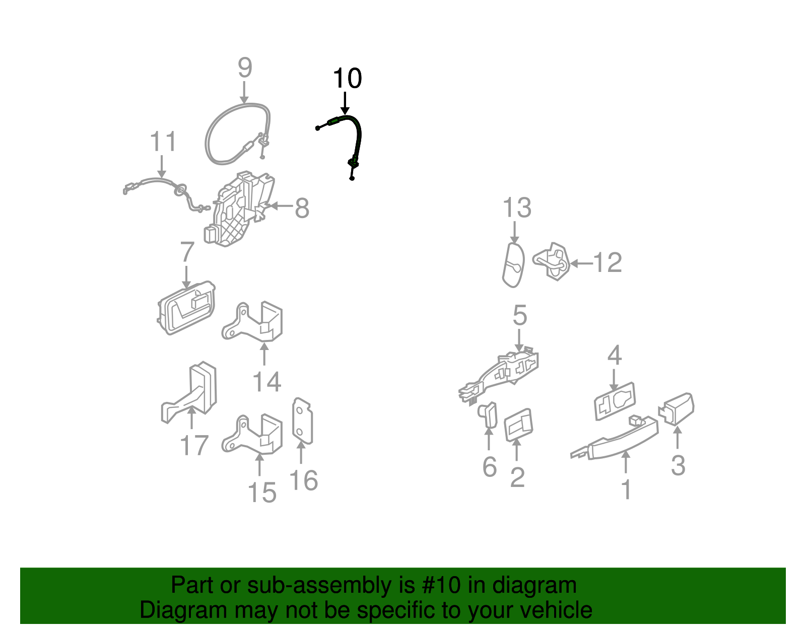 Genuine Release Cable for 2005-2016 Land Rover | Land Rover Part ...