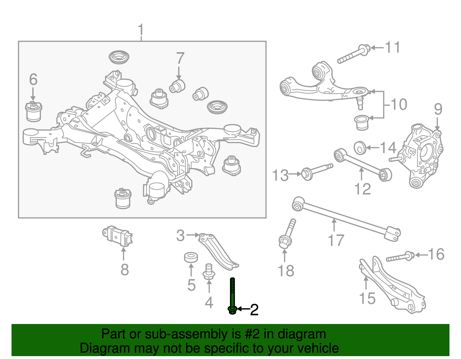 OEM 2016-2018 Honda Pilot Suspension Cross-Member Mount Bolt 90161-S3N ...