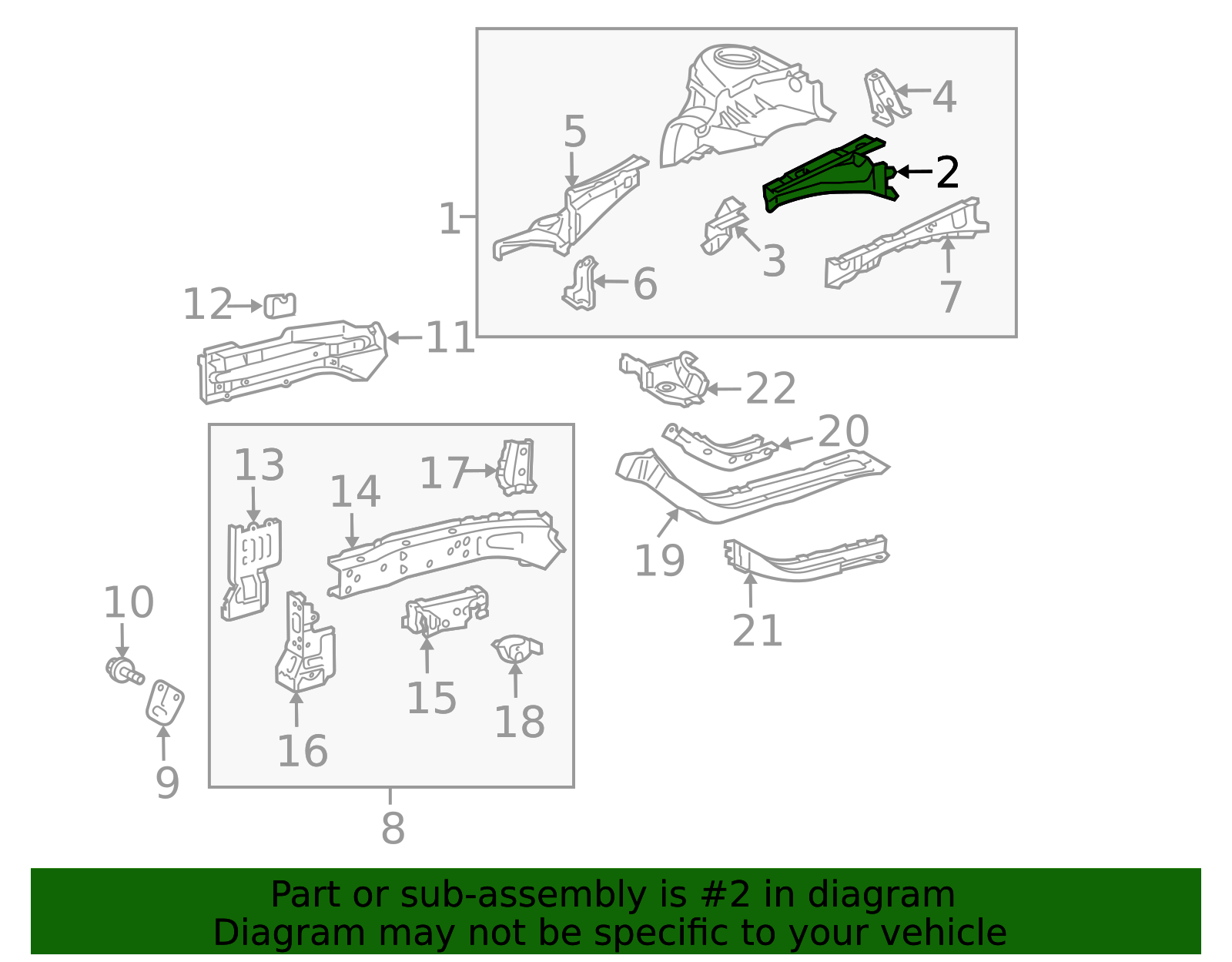 2008-2020 Toyota 2008-2020 Toyota - Upper Rail 53731-12170 | Sparks Parts