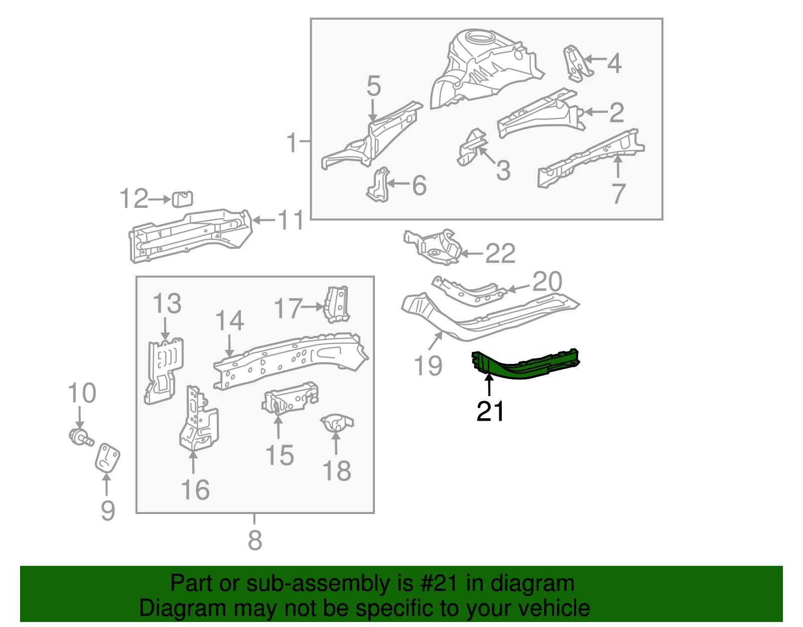 57108-12140 - Front Reinforced - 2008-2018 Toyota | Nucar Toyota Parts
