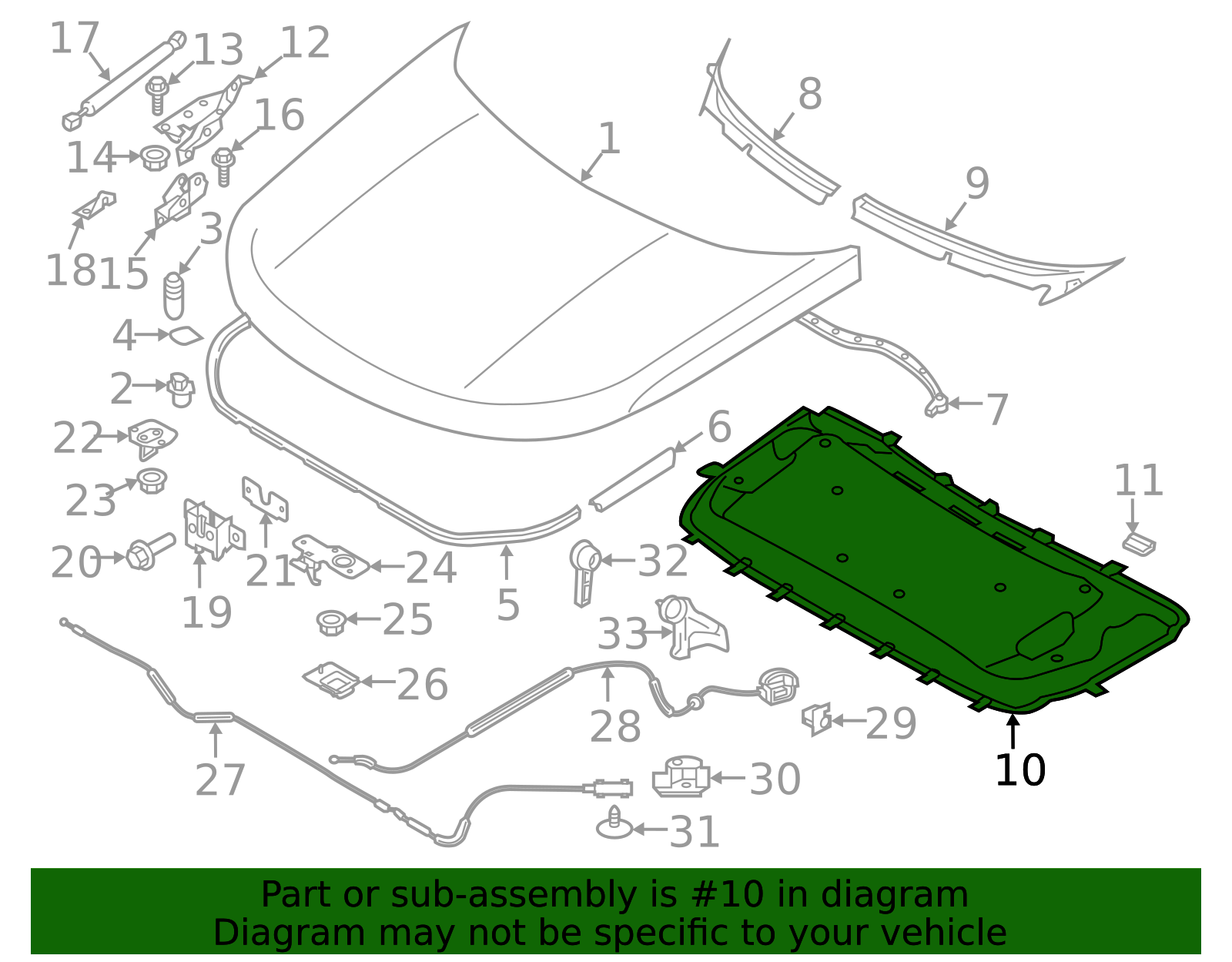 Genuine Hood Insulation Pad for 2017-2022 Land Rover Discovery | Land ...