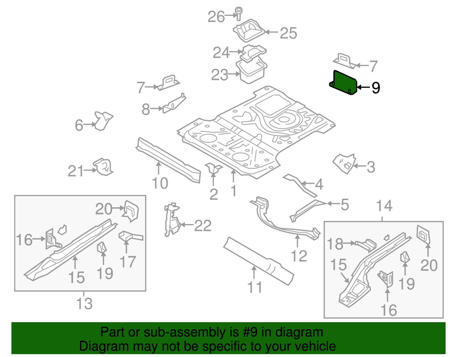 8P0-803-851-K - Rear Mount Bracket 2006-2013 Audi | Audi OEM Parts Guy