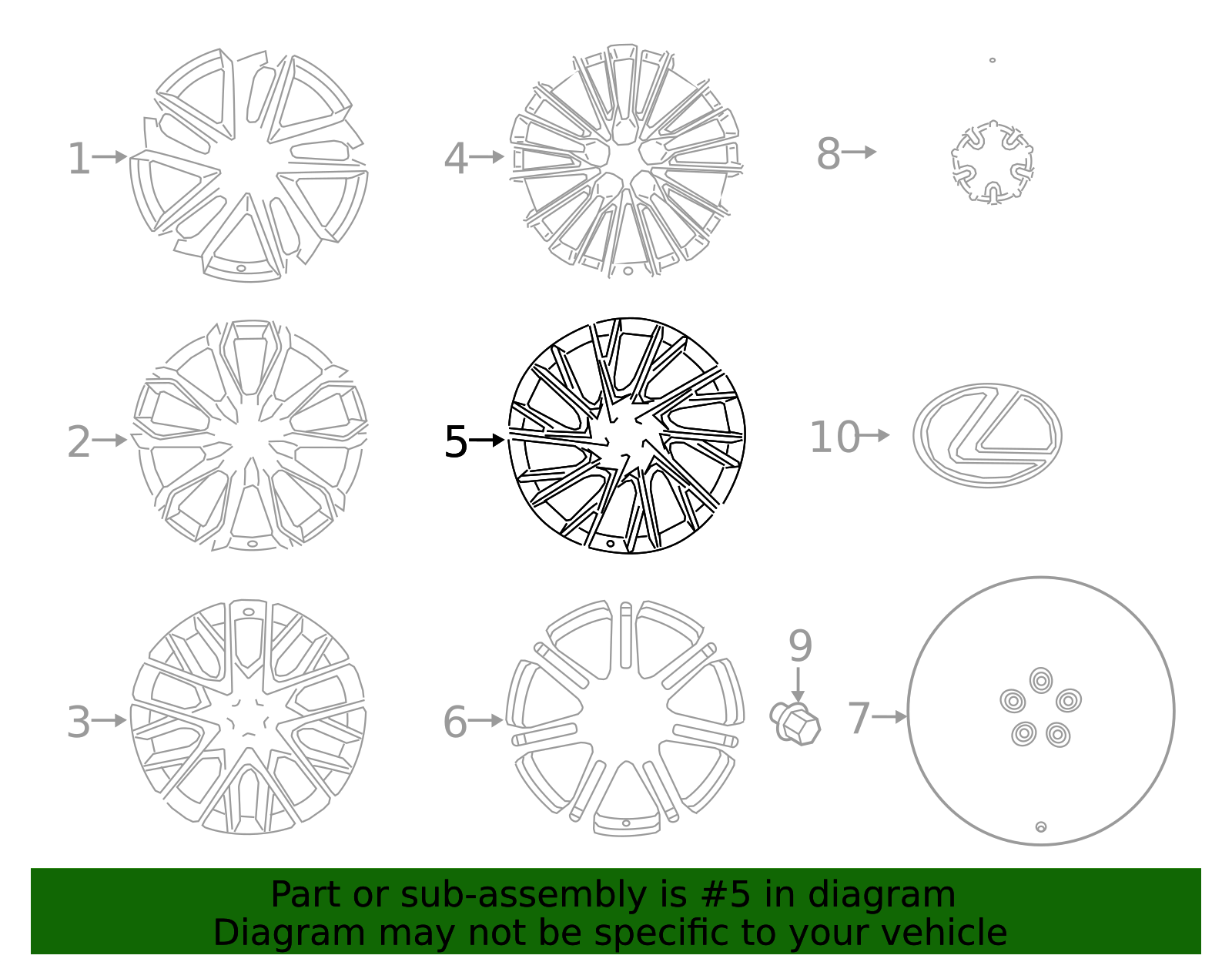 42611-24771 - Wheel, Alloy 2015-2023 Lexus | Lexus of Stevens Creek Parts