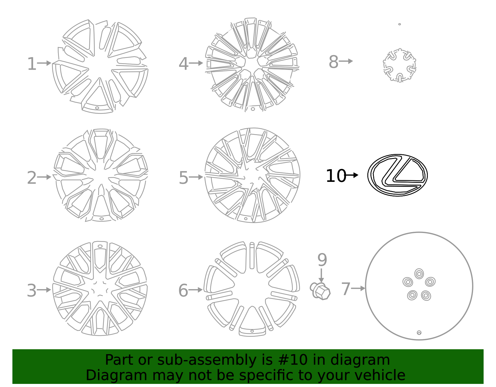 42603-F6020 - 2021-2024 Lexus - Center Cap | My L Parts