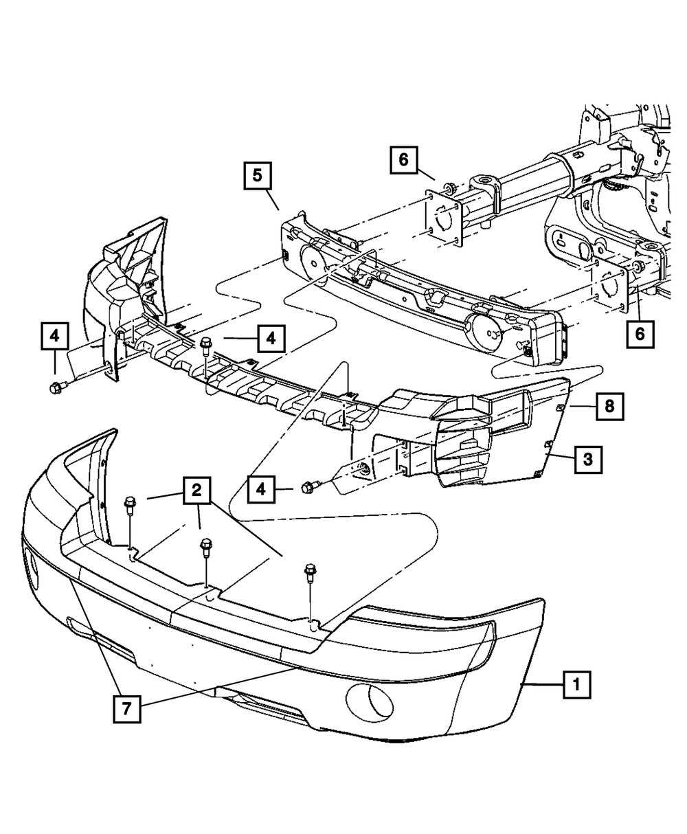 2005-2007 Dodge Dakota Bumper Face Support Bracket 55077649ae ...