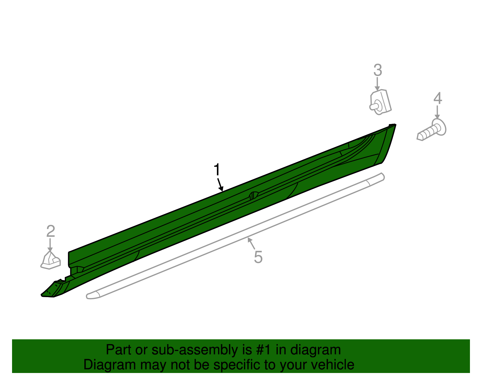 2014-2020 Chevrolet Impala Primed Passenger Side Rocker Panel Molding ...