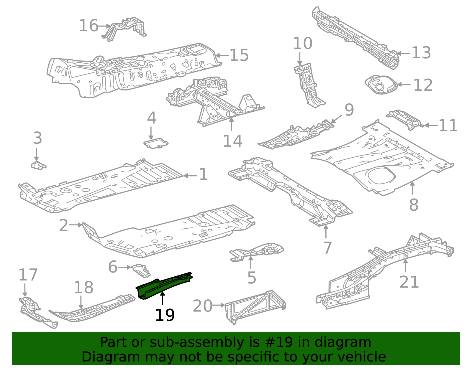 2019-2025 Toyota 2019-2024 Toyota - Floor Cross-Member 57054-0R040 ...