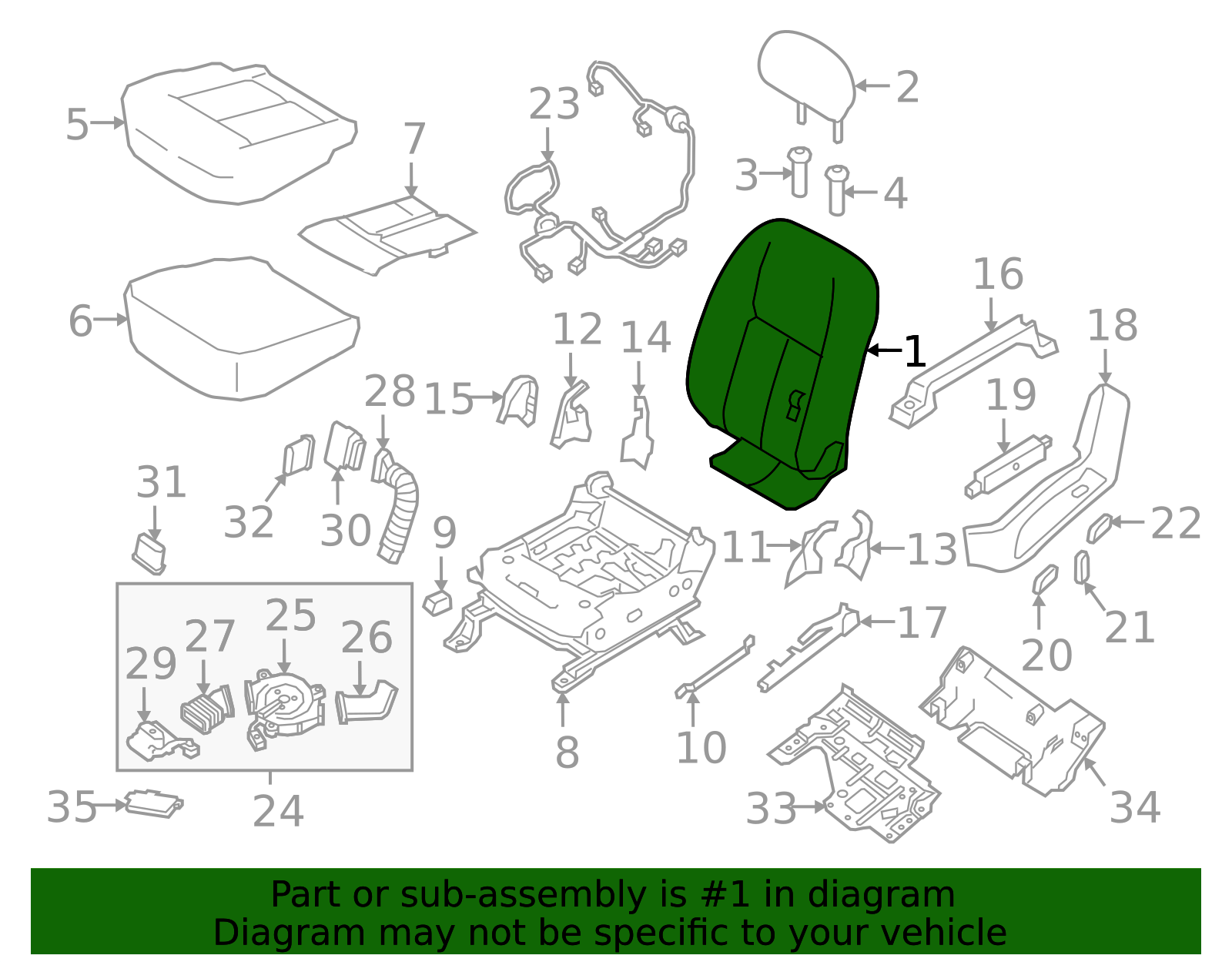 87650-9FW4E - Seat Back Assembly 2021 Nissan | Official Nissan Parts Store
